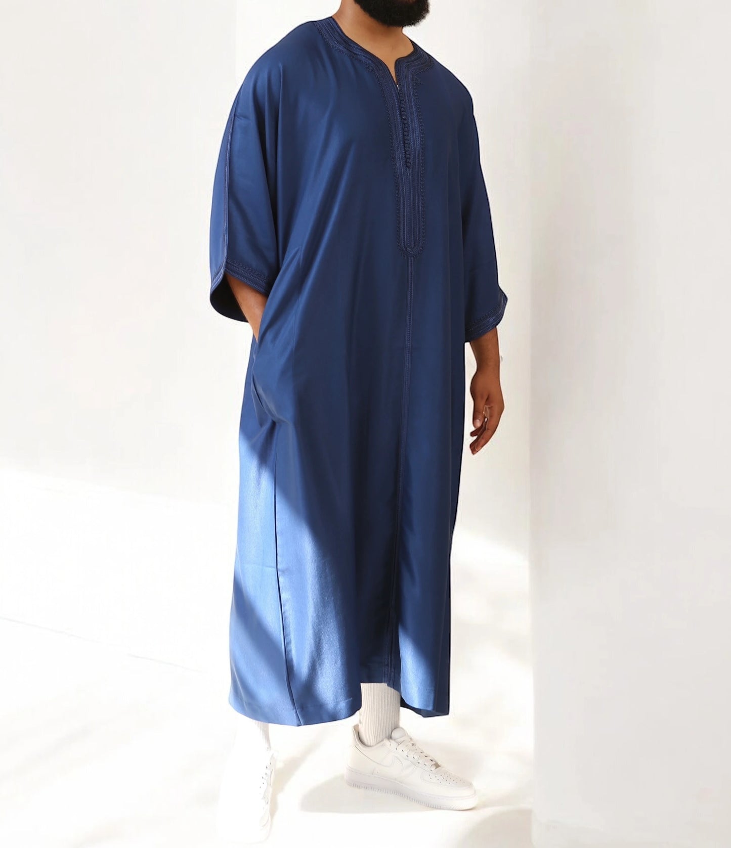 Midnight Navy Moroccan Thobe | Midnight Navy Thobe | Al-Layth